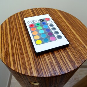 Wooden Table Lamp Multicoloured LED Lamp Decorative Wooden Object ...