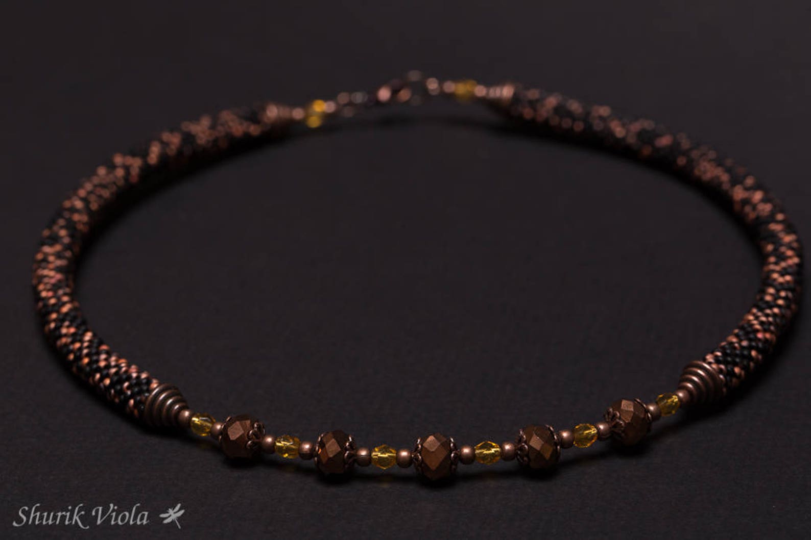 Collier en perles de rocaille Black sunset - Etsy France