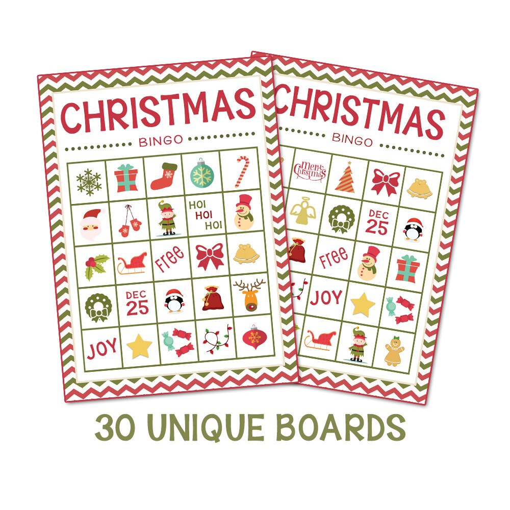 Instant Download-christmas Bingo Memory Game 30 Boards - Etsy