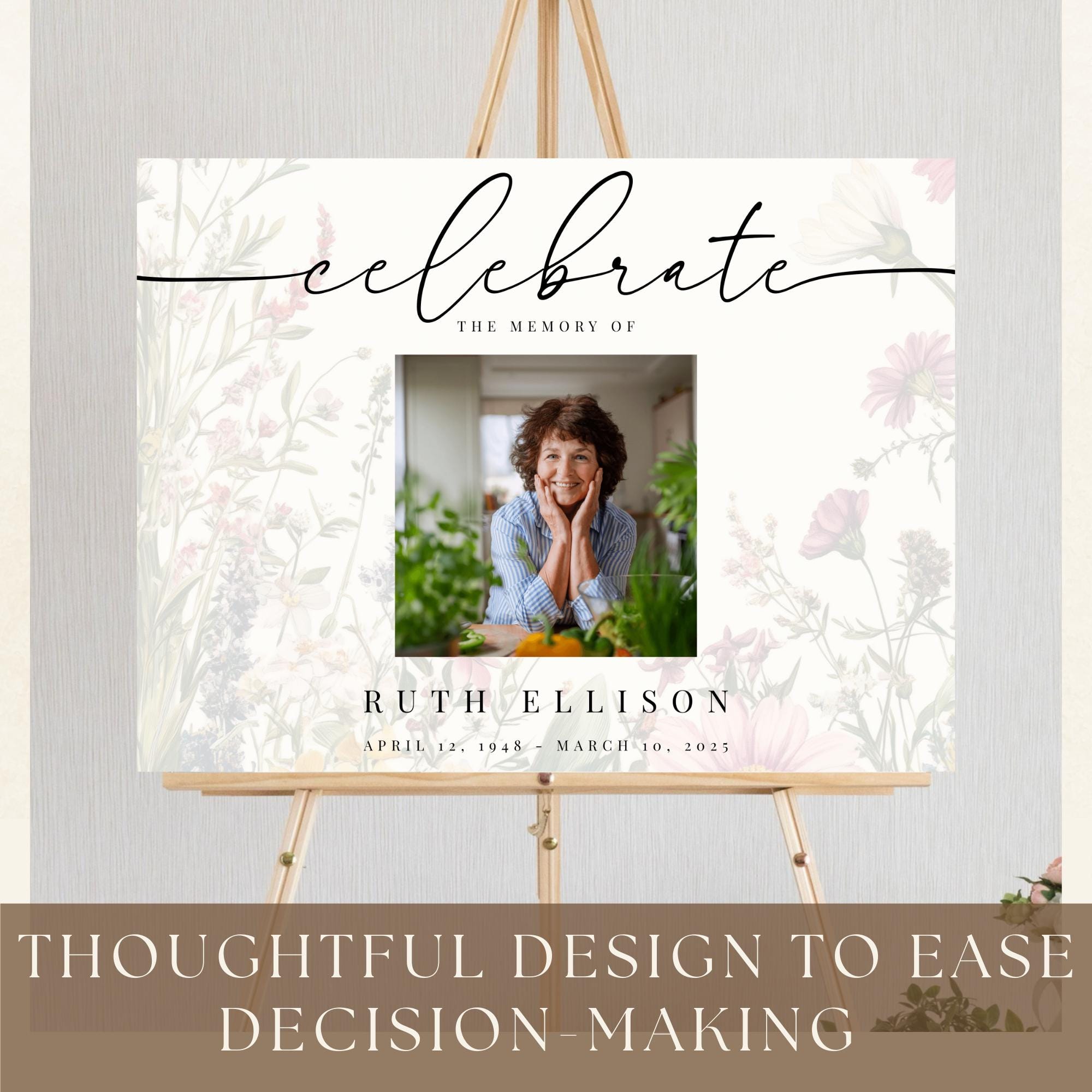 Editable LANDSCAPE Funeral Welcome Sign | Celebration of Life Poster ...