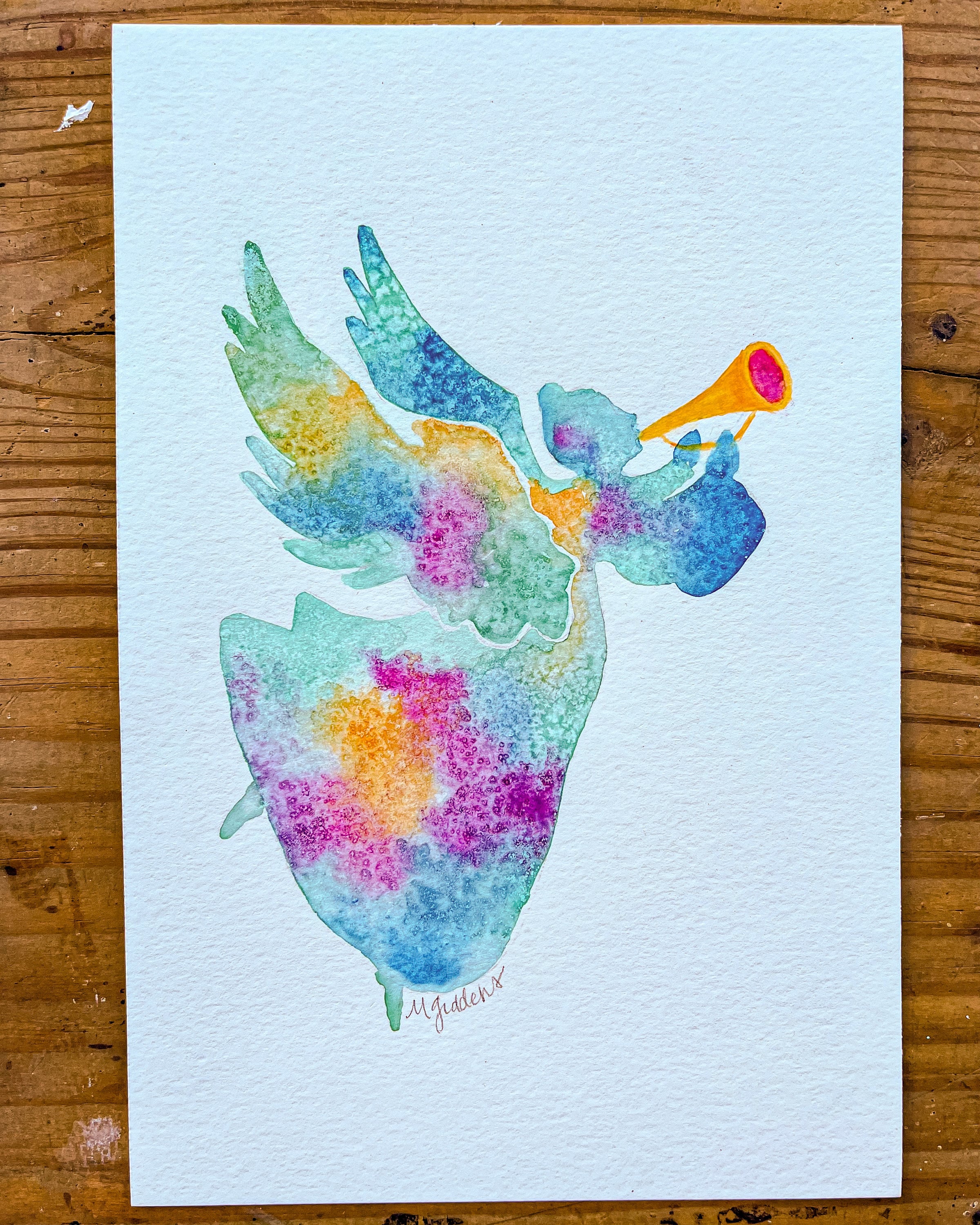 Angel Watercolor Painting. Original Watercolor Art. Angel Painting ...
