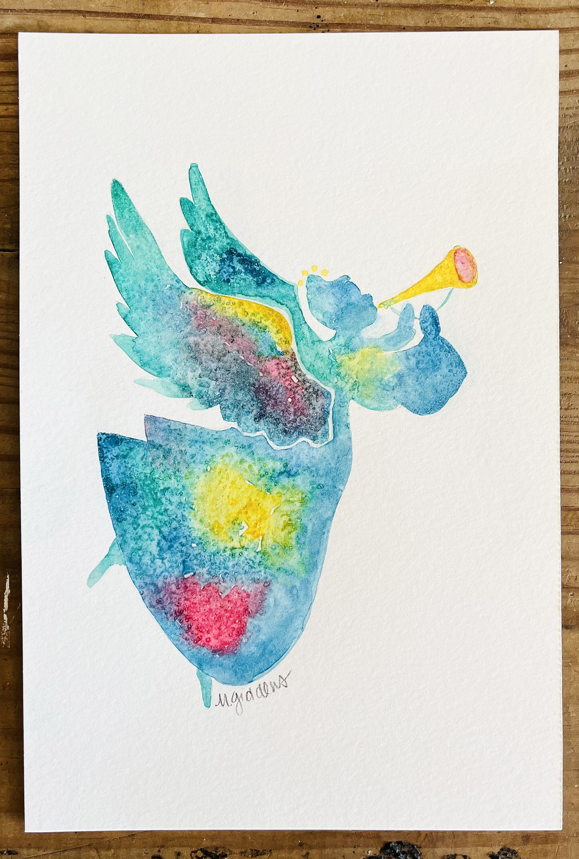 Angel Watercolor Painting. Original Watercolor Art. Angel Painting ...