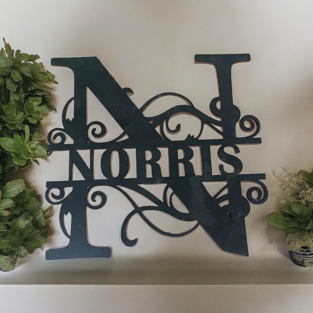 Custom Family Monogram Sign With Last Name | Wooden Sign Last Name ...