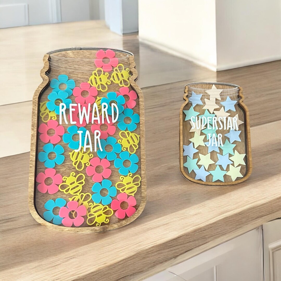 Custom Reward Jar With Tokens | Star Reward Jar | Classroom Teacher ...