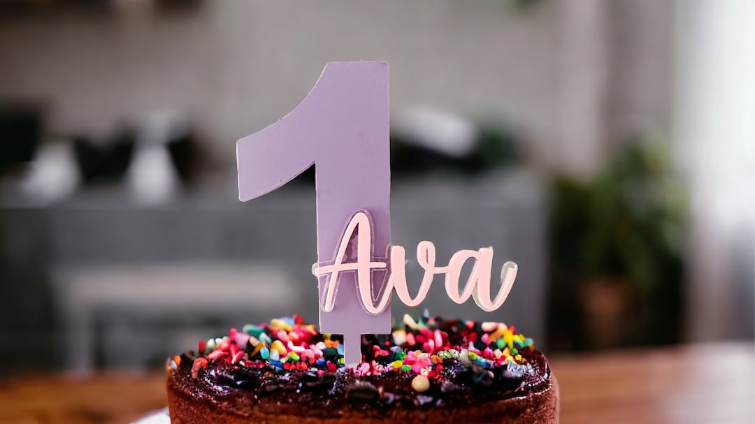 Personalized Name Cake Topper With Name and Age | Cake Topper With Name ...