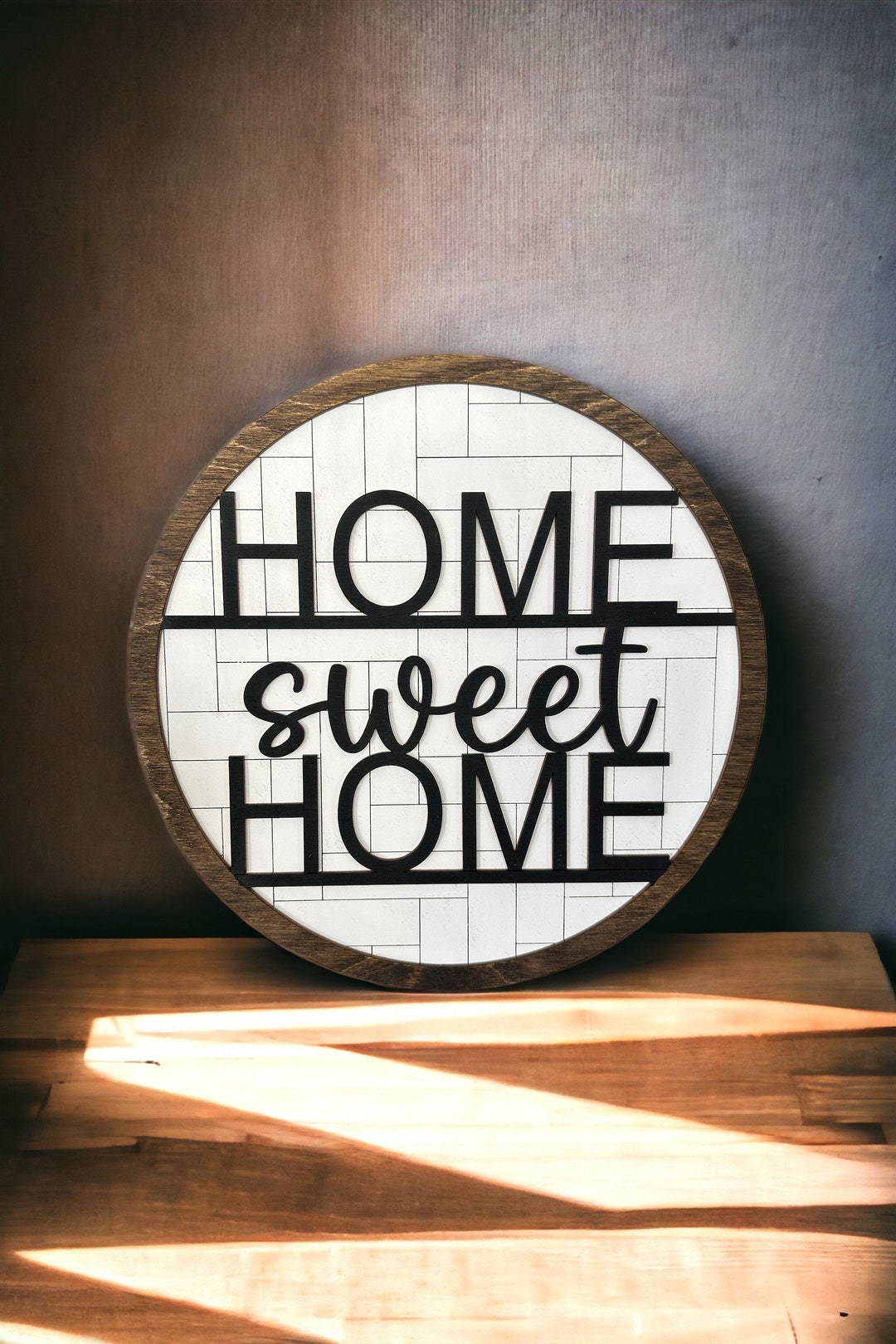 Herringbone Home Sweet Home Sign | Housewarming Gift | Buyers Gift ...