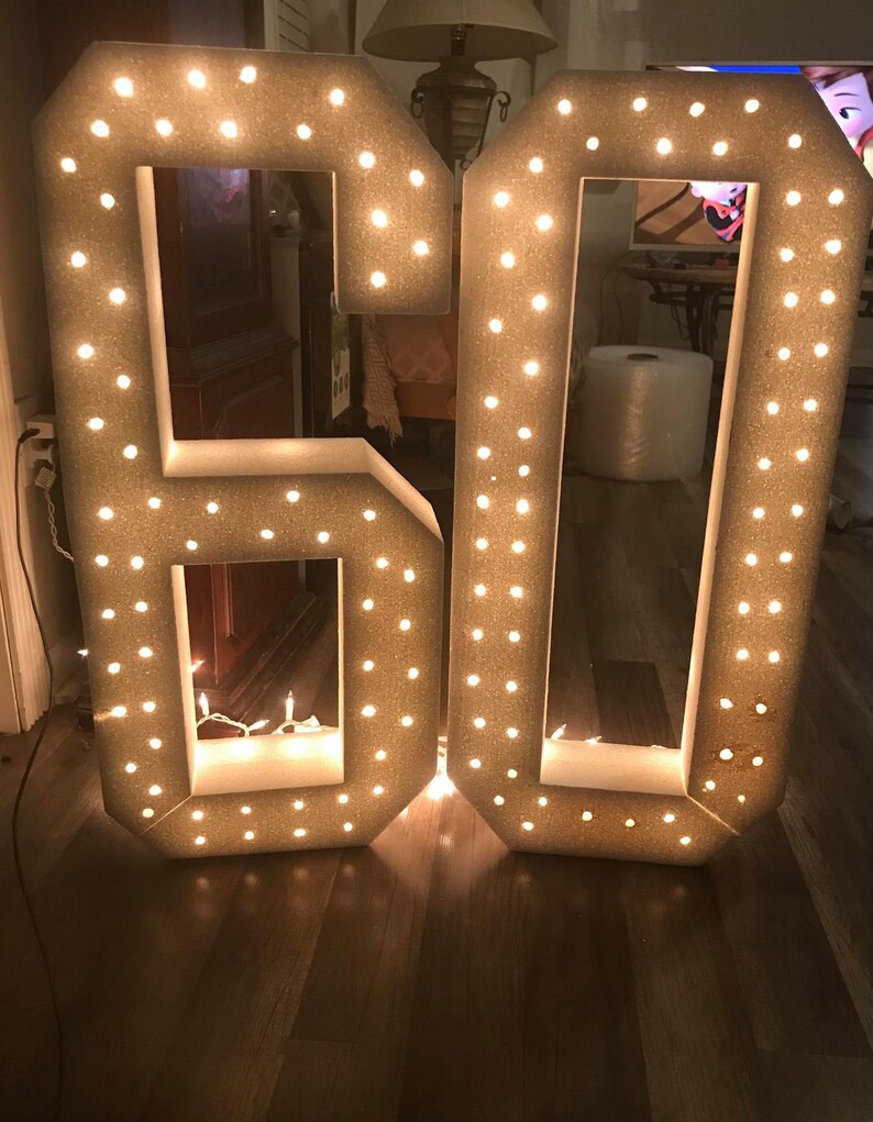 Two Large Light up Flashing Numbers Large Foam Numbers Set - Etsy