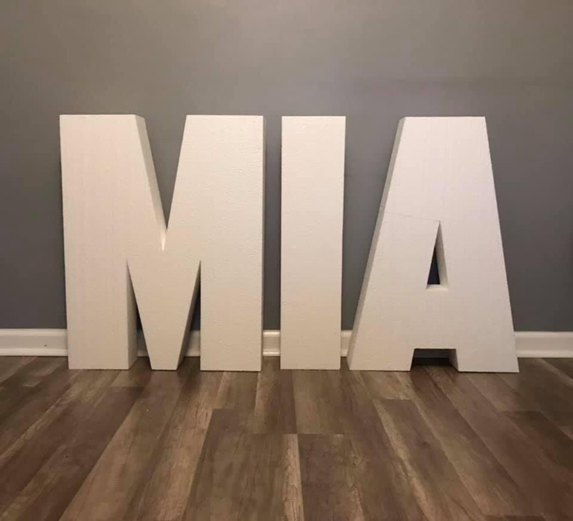 Set of 3 Large Standing Foam Letters Large Foam Letters for - Etsy