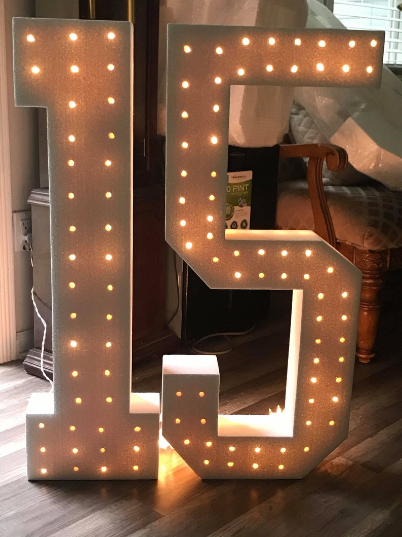 Two Large Light up Flashing Numbers Large Foam Numbers Set - Etsy