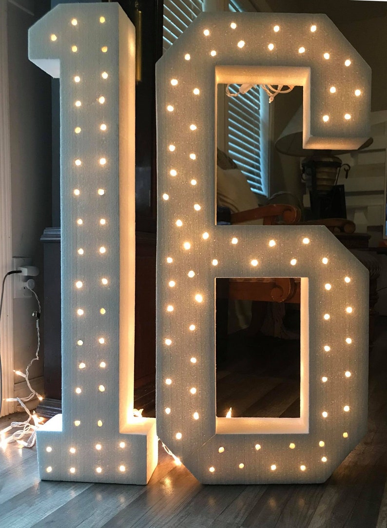 Two Large Light up Flashing Numbers Large Foam Numbers Set - Etsy