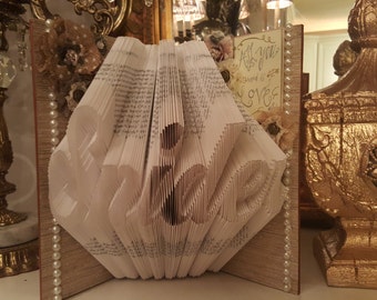 Custom Name Folded Book Art Custom Name Gift Custom Book | Etsy