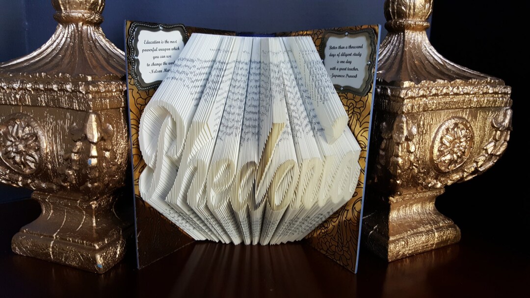 Custom Name Folded Book Art, Custom Name Gift, Custom Book ...