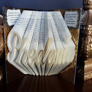 Custom Name Folded Book Art Custom Name Gift Custom Book - Etsy