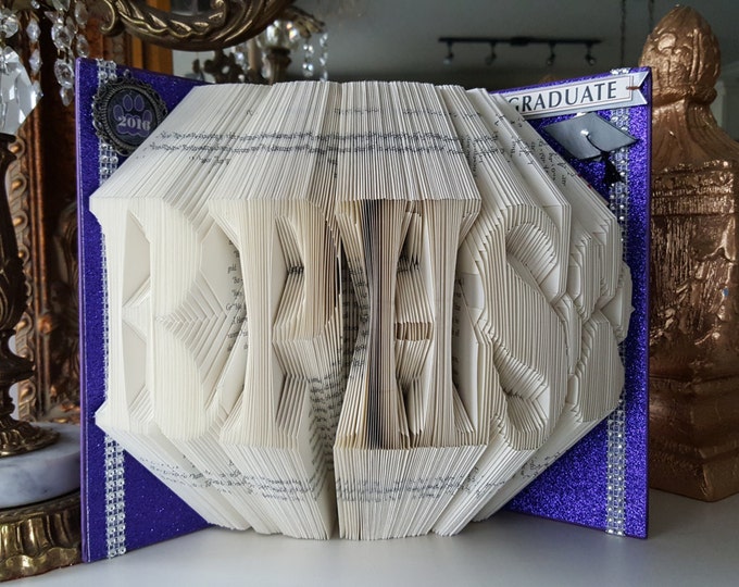 Graduation Folded Book Art, Graduation Gift, High School Graduation ...