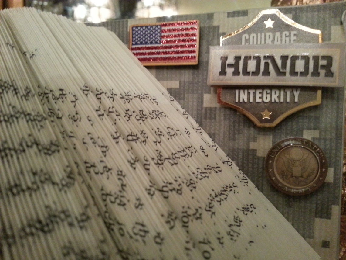 Army Special Forces Folded Book US Army Retired Army Gift - Etsy