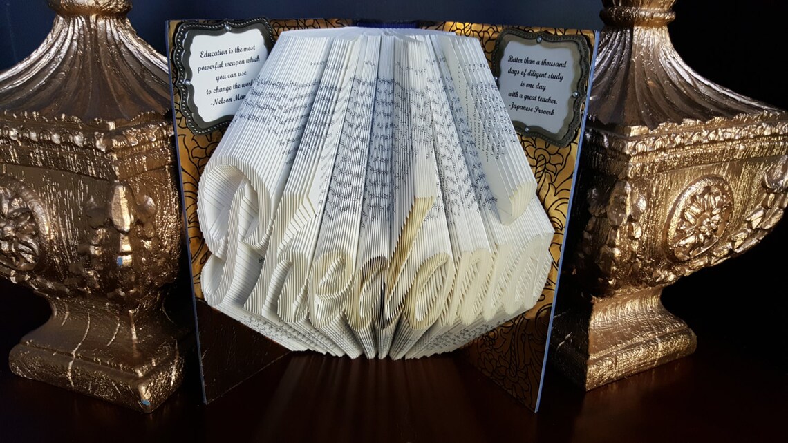 Custom Name Folded Book Art Custom Name Gift Custom Book - Etsy