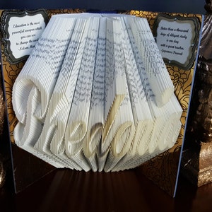 Custom Name Folded Book Art Custom Name Gift Custom Book - Etsy