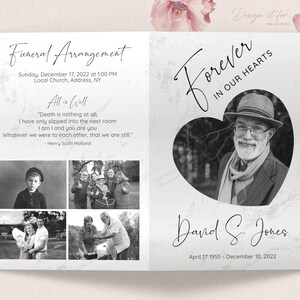 Heart Funeral Program Template, Funeral Program, Obituary Template ...