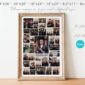 Graduation Photo Collage Template, Poster, Letter Size Class Photo ...