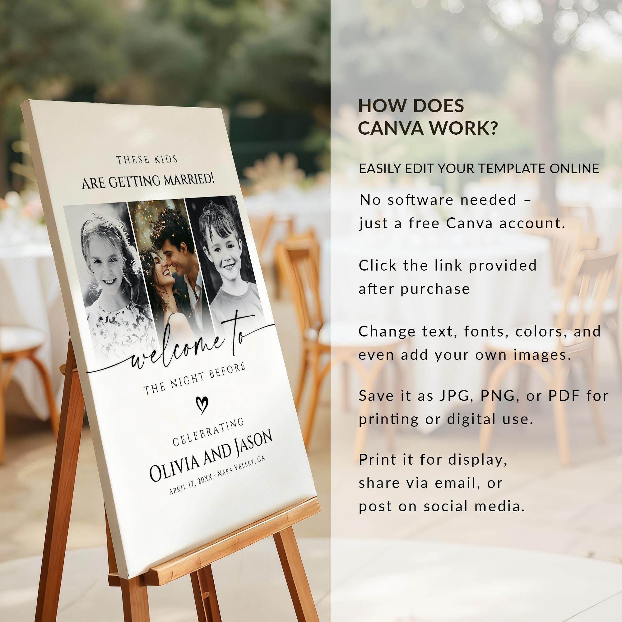 These Kids Are Getting Married Poster, the Night Before Welcome Sign ...