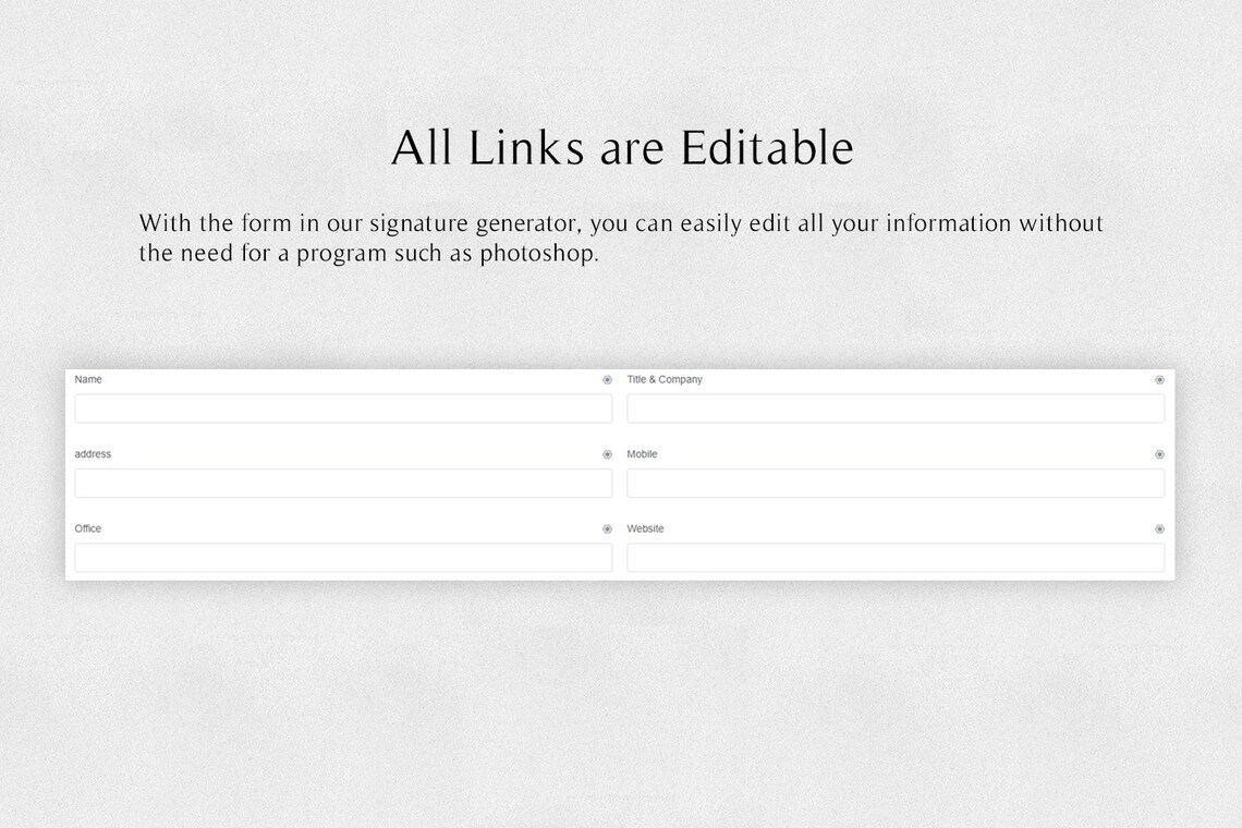 Email Signature Template Clickable Link, Gmail Email Signature, Html ...