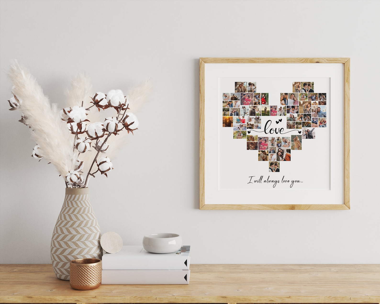 Love Heart Photo Collage Template, Birthday Heart Collage, Heart ...