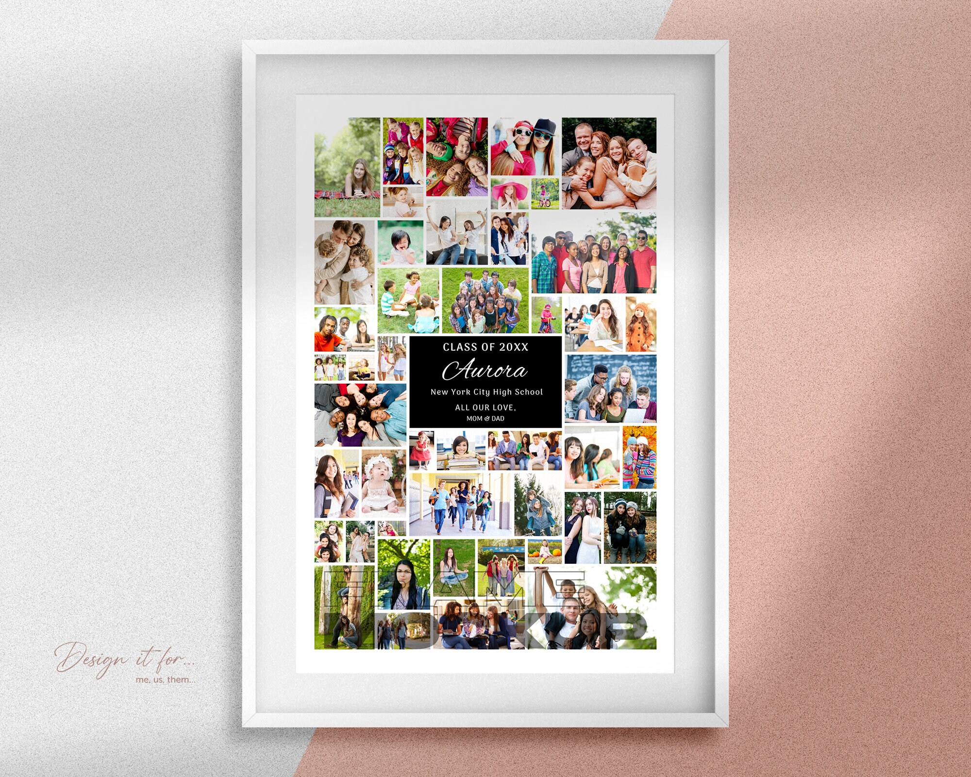Editable Printable Graduation Photo Collage Template for 46 - Etsy