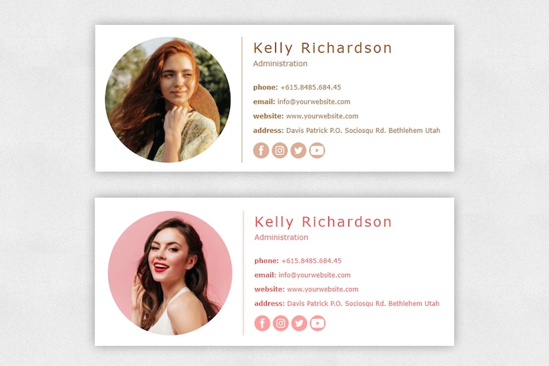 Email Signature Template Clickable Link, Gmail Email Signature, Html ...