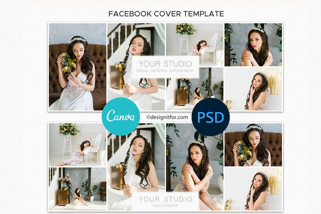 Facebook Collage Cover Template for Photographers, Canva Facebook Cover ...