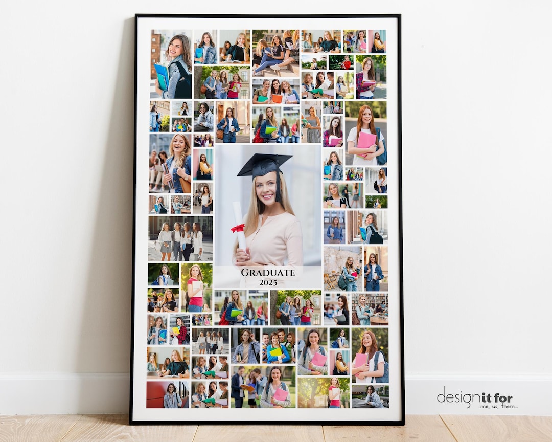 Graduation Photo Collage Template, 24x36 Photo Collage Poster Template ...