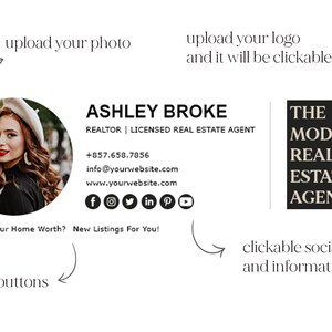 Realtor Email Signature Template, Real Estate Gmail Clickable E-mail ...