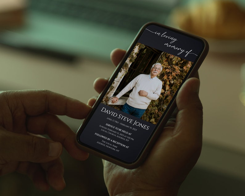 Funeral Digital Invitation, Funeral Evite, Funeral Invite, Funeral ...