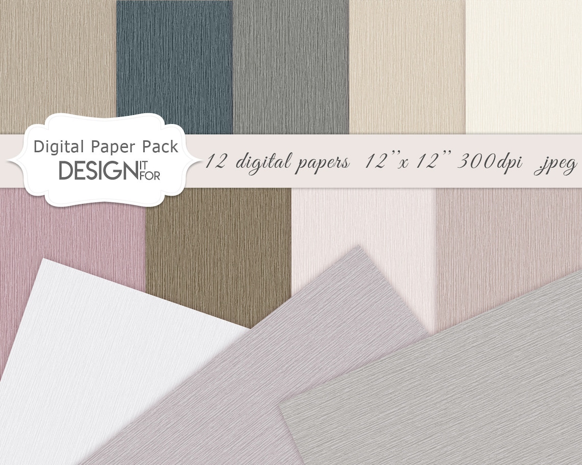 Linen Digital Paper Pack Linen Textures Natural Colors | Etsy