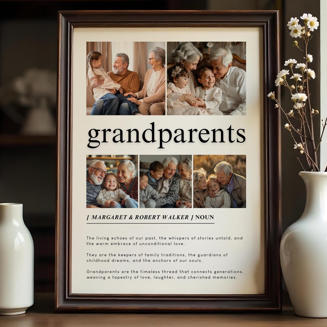 Grandparents Definition Template, Photo Collage Poster, Grandparents ...