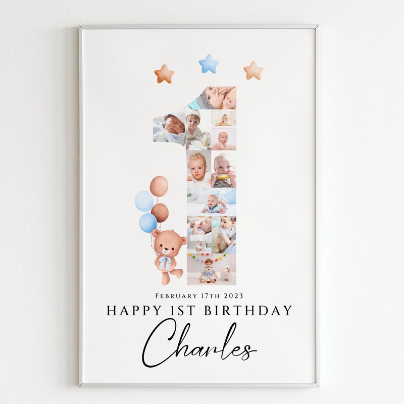 Happy First Birthday Collage Poster - Etsy