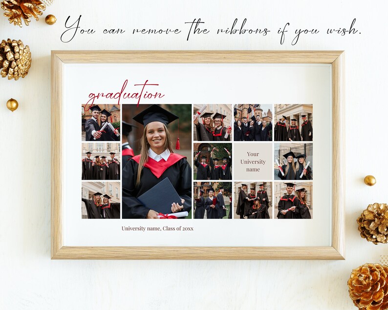 Graduation Photo Collage Template Poster & Letter Size Class - Etsy