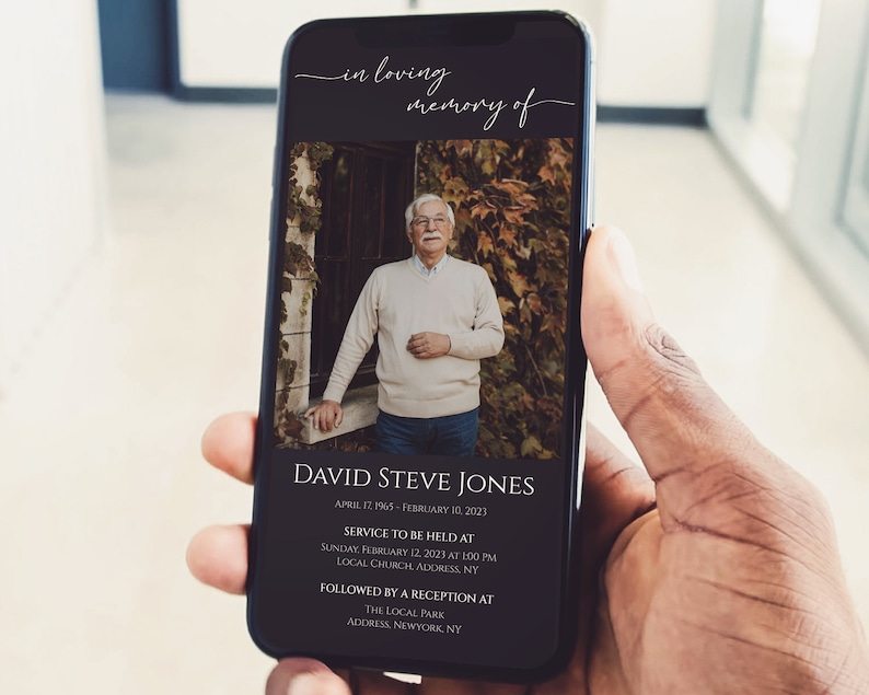 Funeral Digital Invitation, Funeral Evite, Funeral Invite, Funeral ...