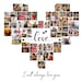 Love Heart Photo Collage Template, Birthday Heart Collage, Heart ...