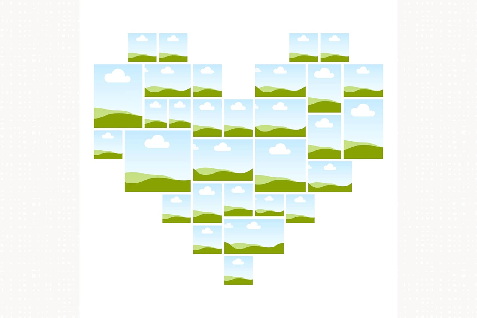 Heart Photo Collage Template, Heart Collage, Canva Heart Collage, 24 X ...