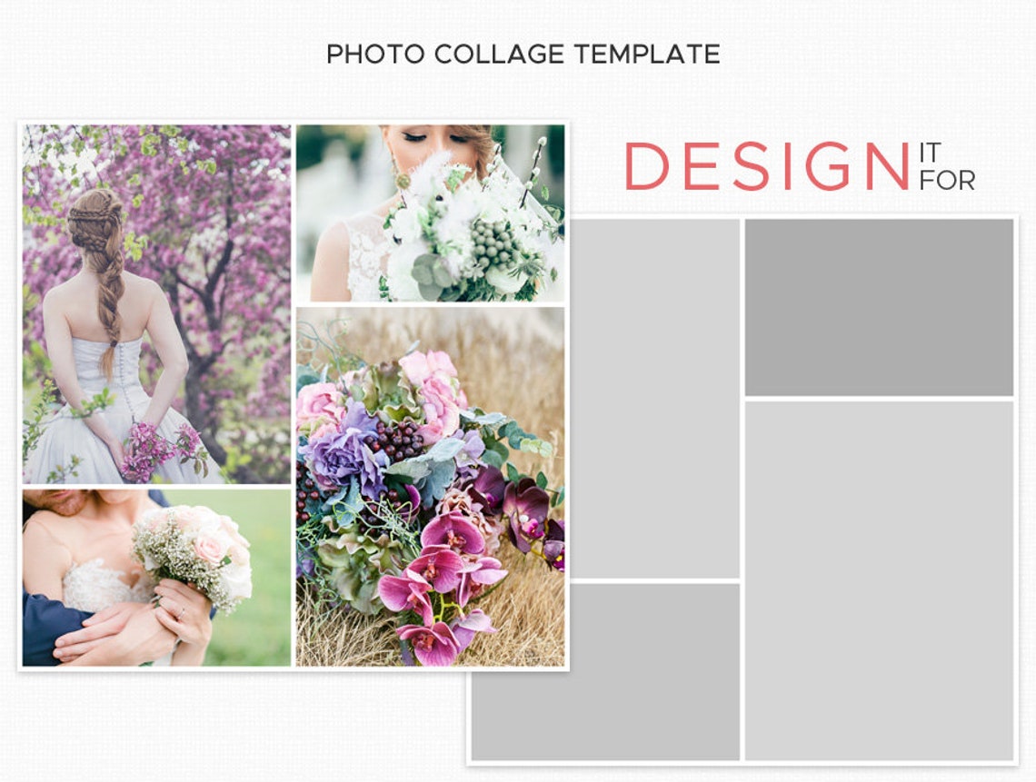 Photo Collage Template Psd Square Collages Bundle 8x | Etsy