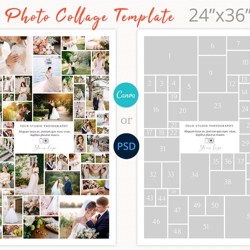 Poster Size Editable Graduation Photo Collage Template for 70 - Etsy