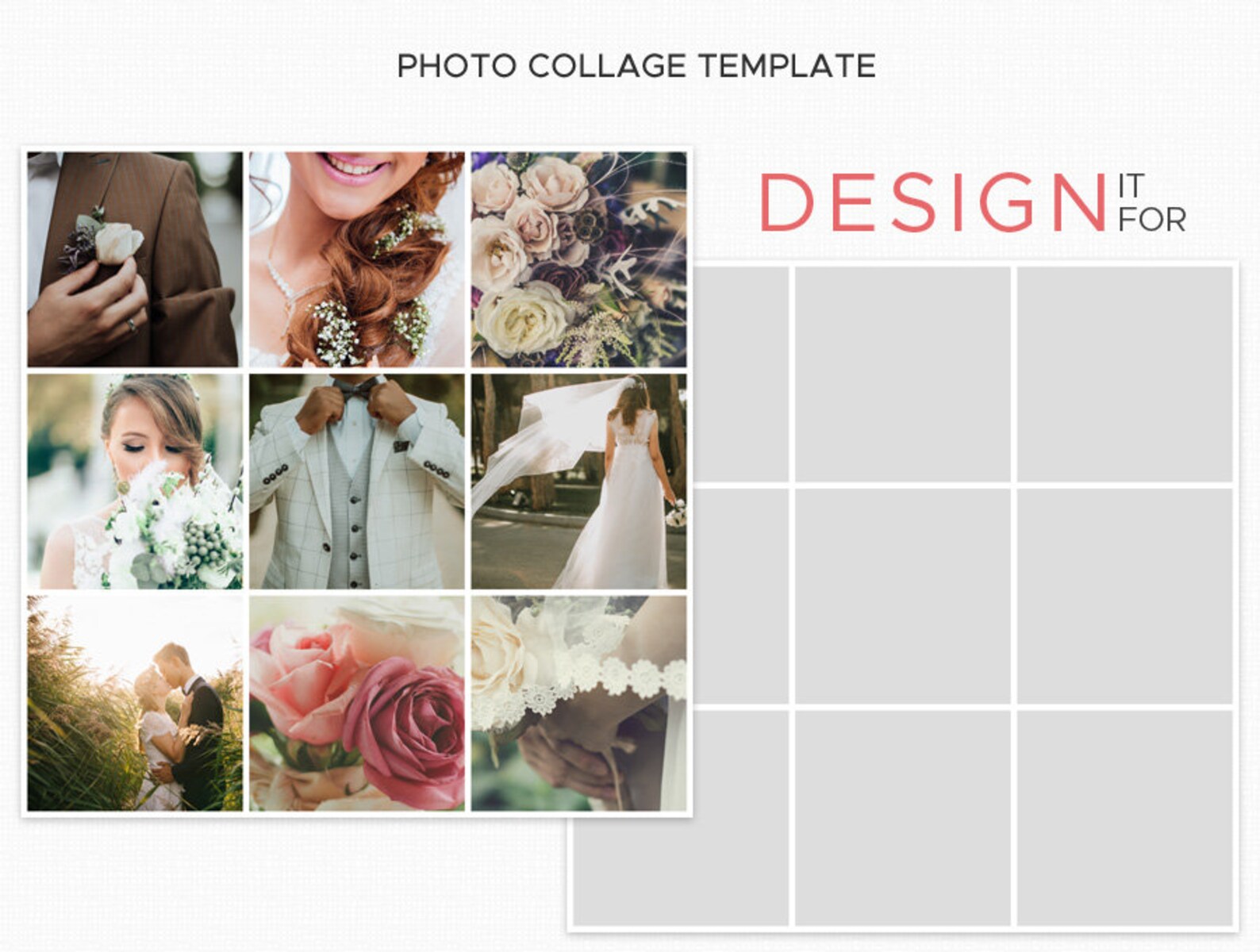 Photo Collage Template Psd Square Collages Bundle 8x | Etsy