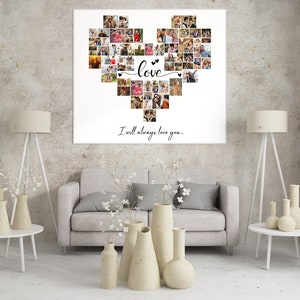 Love Heart Photo Collage Template, Birthday Heart Collage, Heart ...