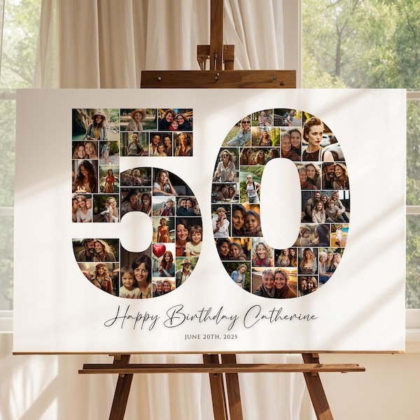 50th Birthday Photo Collage - Etsy