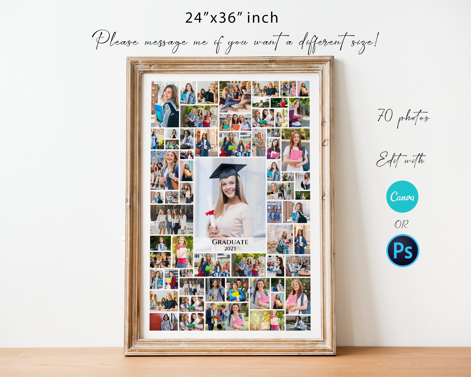 Graduation Photo Collage Template 24x36 Photo Collage Poster - Etsy Canada