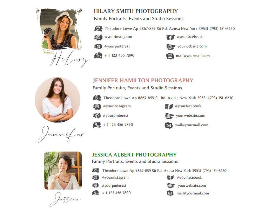 Email Signature Template With Logo for Photographer Instant - Etsy