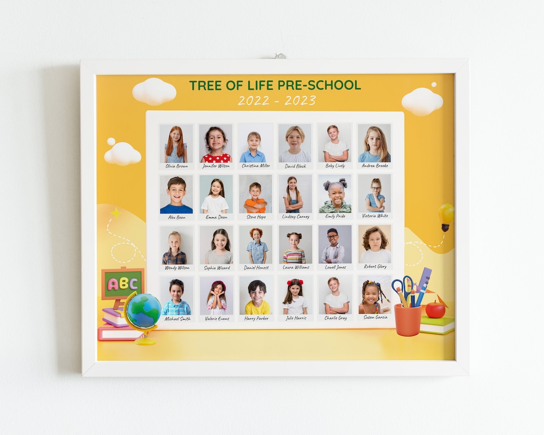 School Photo Collage Template, School Portraits, School Composite Photo ...
