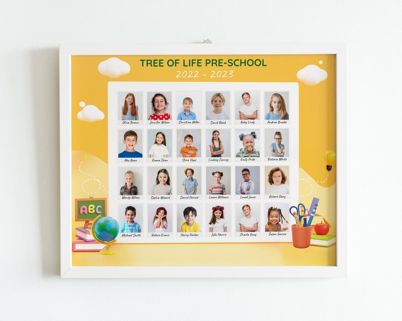School Photo Collage Template School Portraits School - Etsy