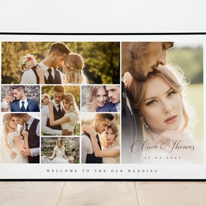 Wedding Welcome Sign Photo Collage Template for 8 Photos, Wedding Photo ...