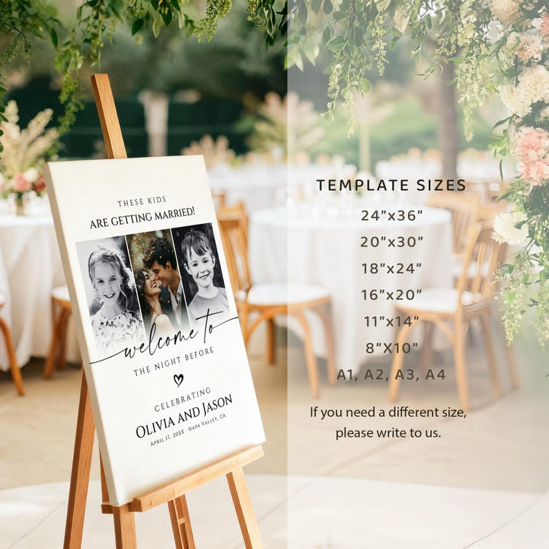 These Kids Are Getting Married Poster, the Night Before Welcome Sign ...